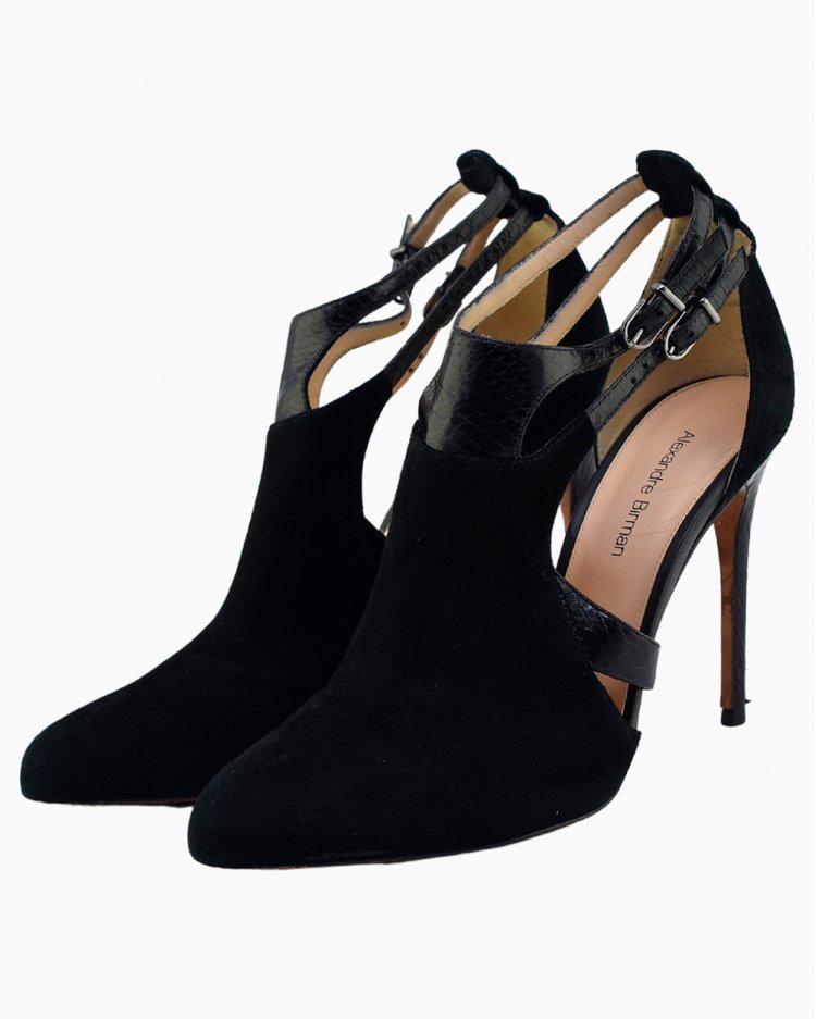 Ankle Boot Alexandre Birman Original Camurça Preto Feminino