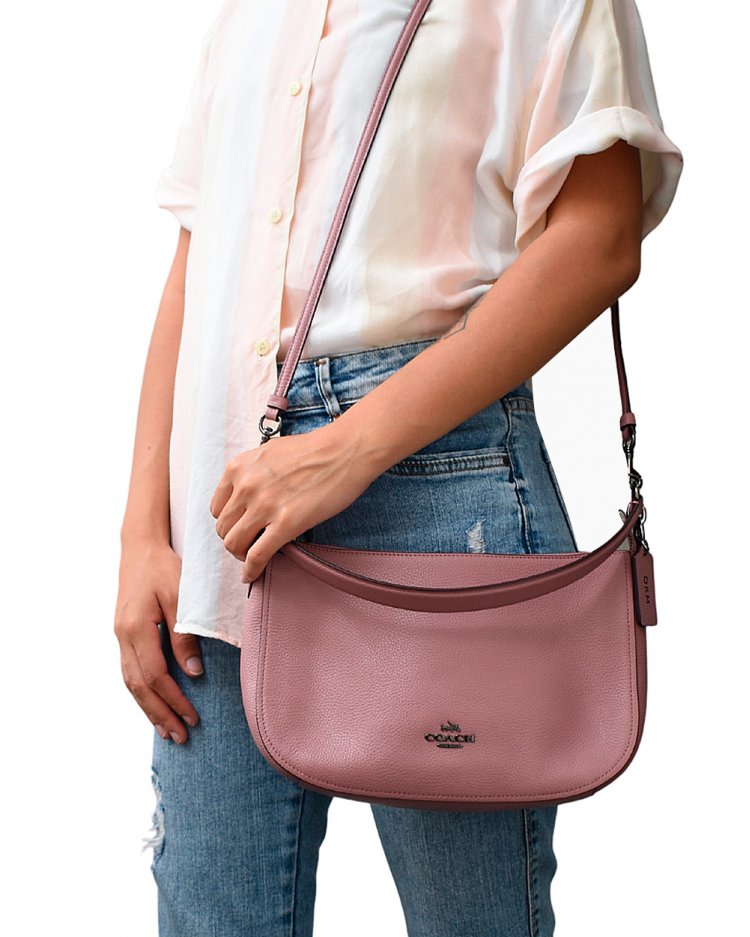Bolsa Coach original Chelsea crossbody rosa feminina
