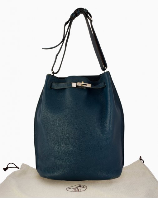 Bolsa Hermès Original So Kelly Azul Feminina