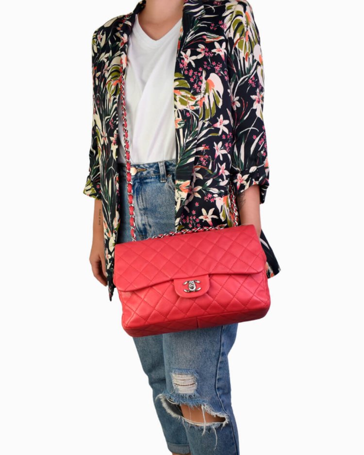 Bolsa Chanel Classic Jumbo Single Flap Rosa