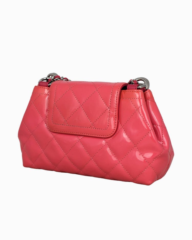 Bolsa Chanel Original Coco Shine Accordion Quilted Flap Rosa Feminina