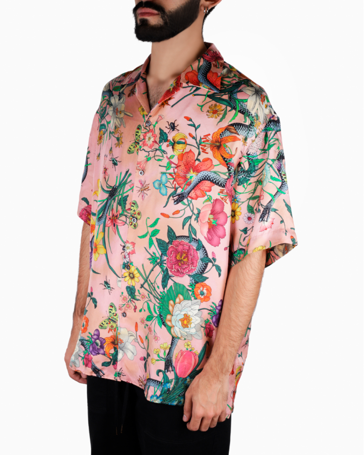 Camisa Gucci Original Seda Estampada Masculina
