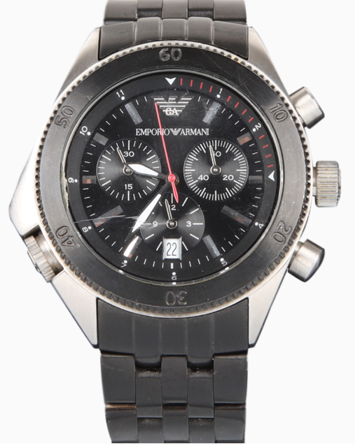 Relógio Emporio Armani Original Preto e Prata Masculino