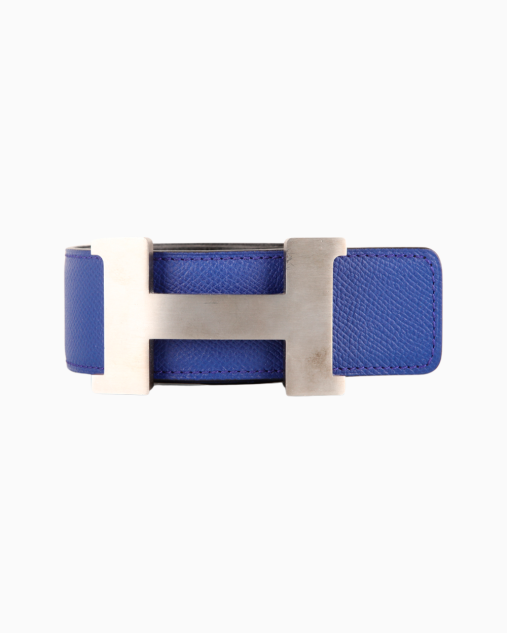 Cinto Hermès Original Reversível 42mm Preto/Azul Masculino