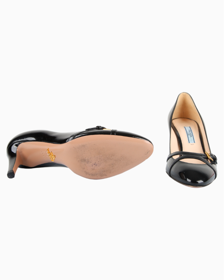 Sapato Prada Original Verniz Preto Feminino