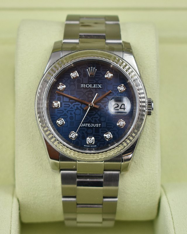 Relógio Rolex Oyster Perpetual Date Original Azul Feminino