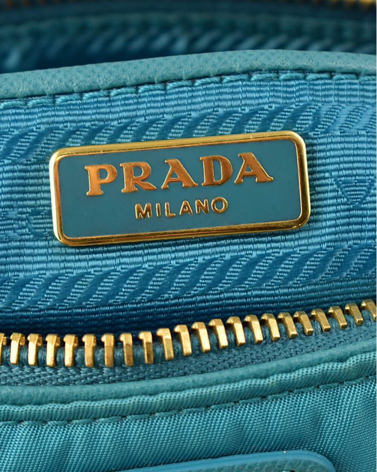 Bolsa Prada Nylon Original Azul Turquesa Feminino
