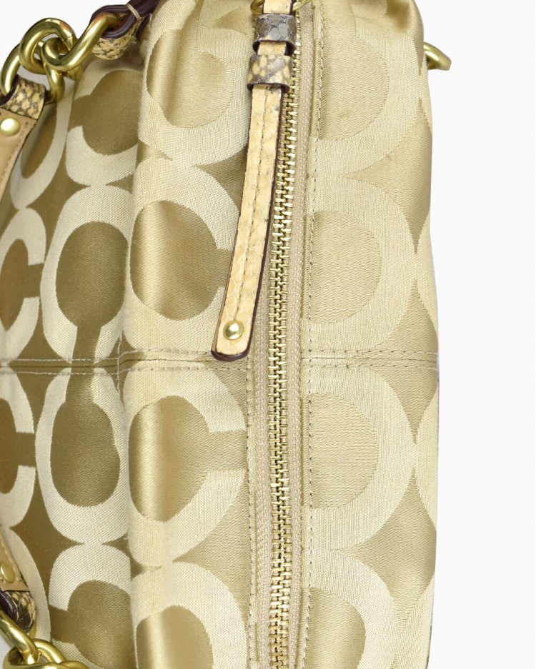 Bolsa Coach original monograma C bege feminina