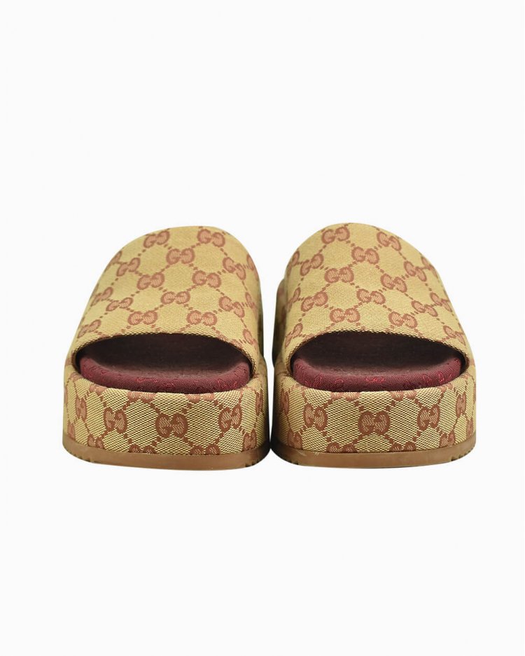 Slide de Plataforma Gucci Original Monograma Feminino