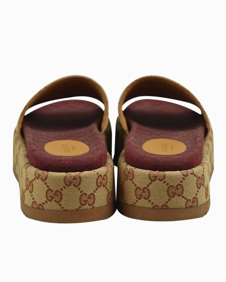 Slide de Plataforma Gucci Original Monograma Feminino
