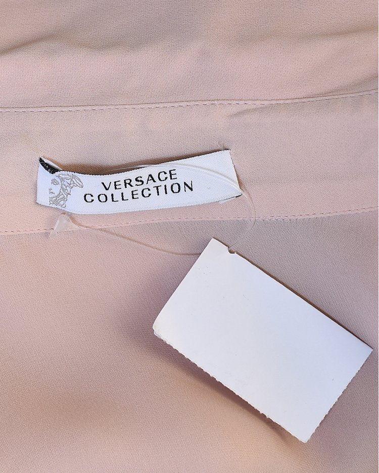 Camisa de Seda Versace Original Collection Rosa Claro Feminino