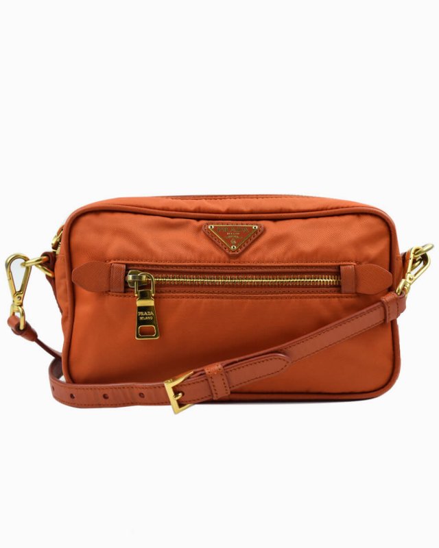 Bolsa Prada original Camera Nylon laranja feminina