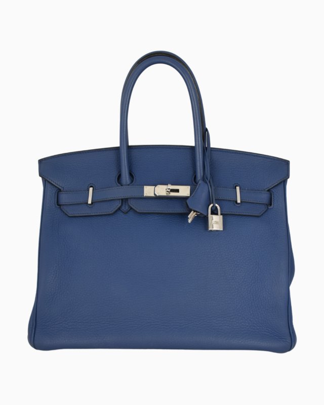 Bolsa Hermès Original Birkin 35 Azul Feminina