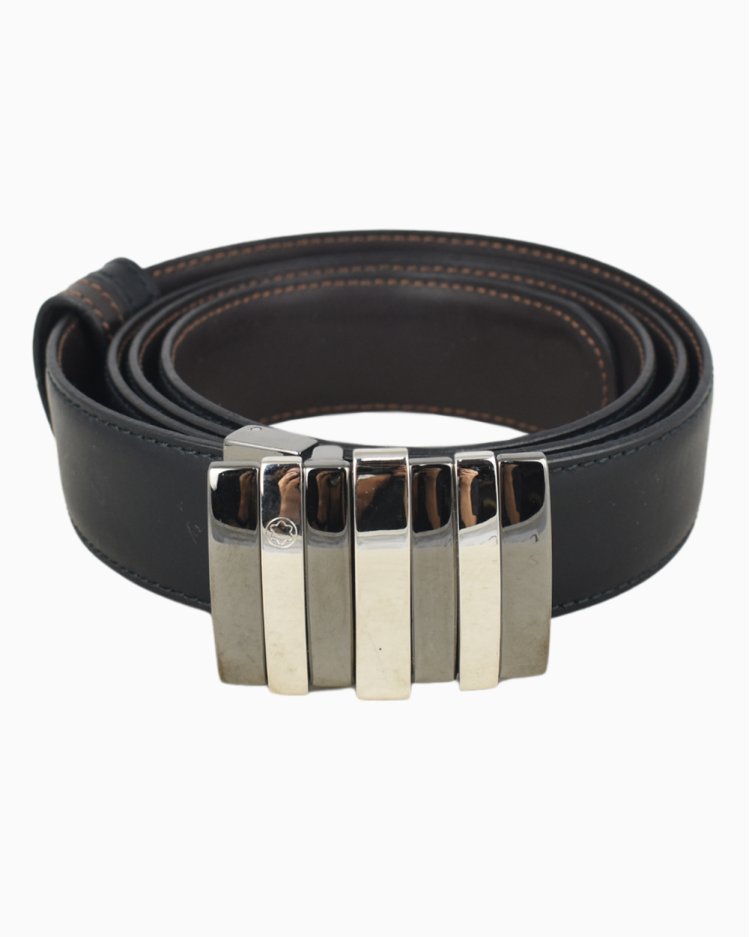 Cinto MontBlanc original duplaface marrom e preto masculino