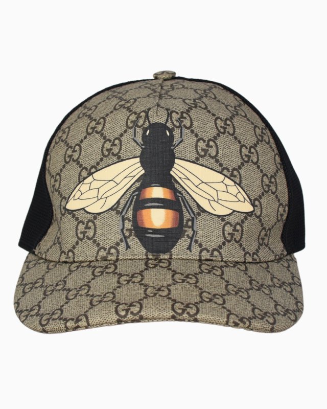 Boné Gucci Original Bee Print GG Supreme feminino