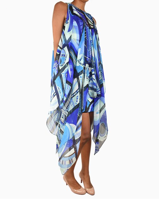 Vestido Emilio Pucci Original Estampa Azul feminino
