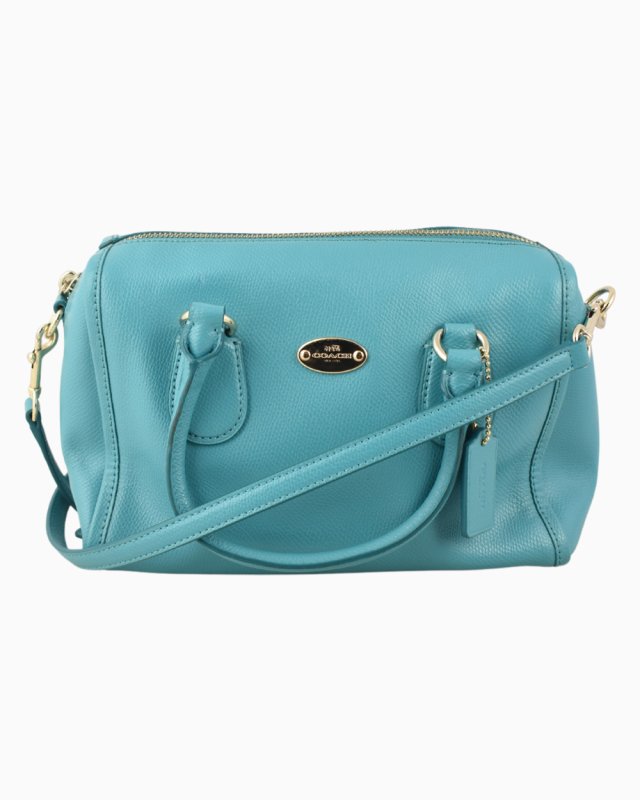 Bolsa Coach Original Baú Couro Azul Feminina