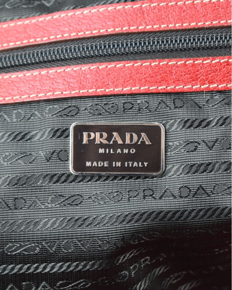 Pasta Prada Original Couro Vermelha Feminina