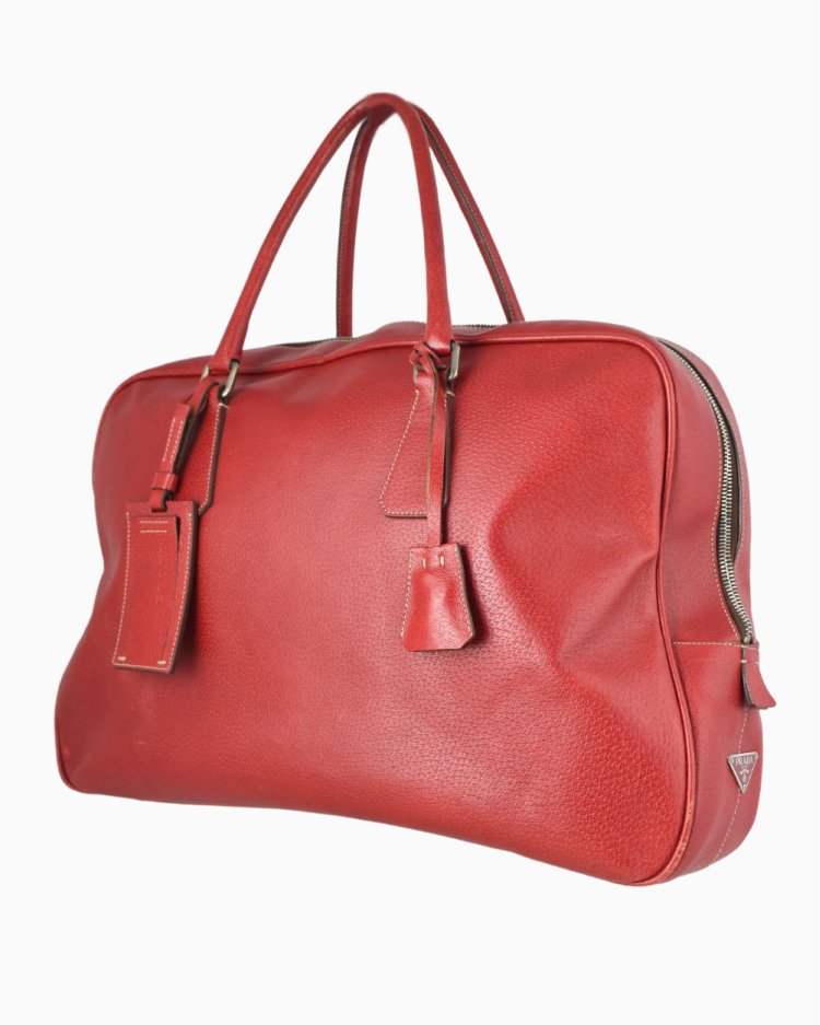 Pasta Prada Original Couro Vermelha Feminina