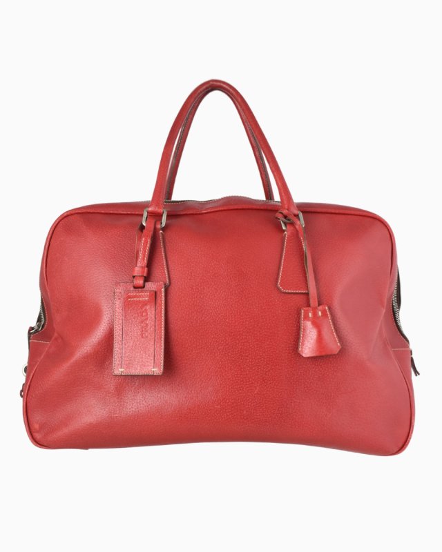 Pasta Prada Original Couro Vermelha Feminina