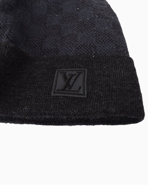 Touca Louis Vuitton Original Lã Petit Damier Cobalt feminina