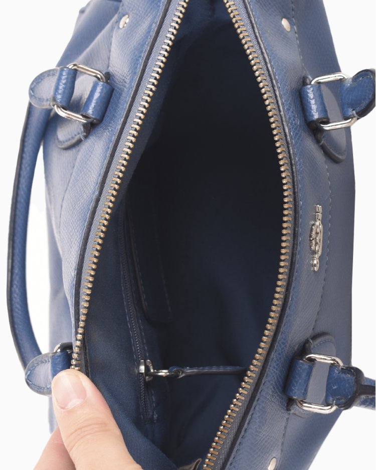 Bolsa Coach Original Couro Azul feminina