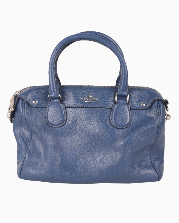 Bolsa Coach Original Couro Azul feminina