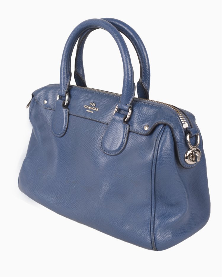 Bolsa Coach Original Couro Azul feminina