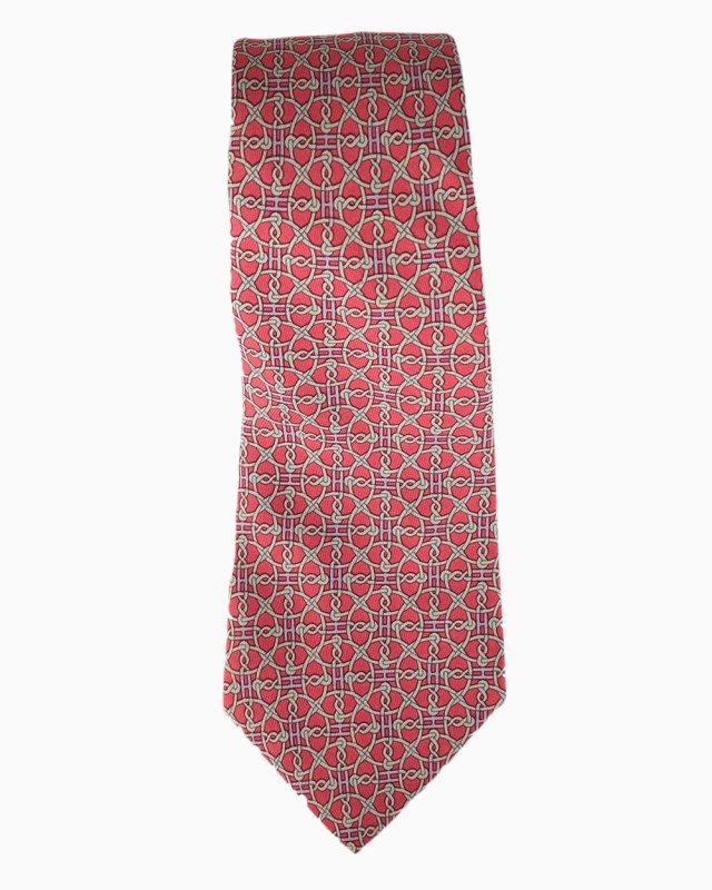 Gravata Hermès Original Vermelha Estampada Masculina