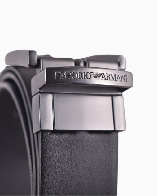 Cinto Empório Armani Original Couro Preto Masculino