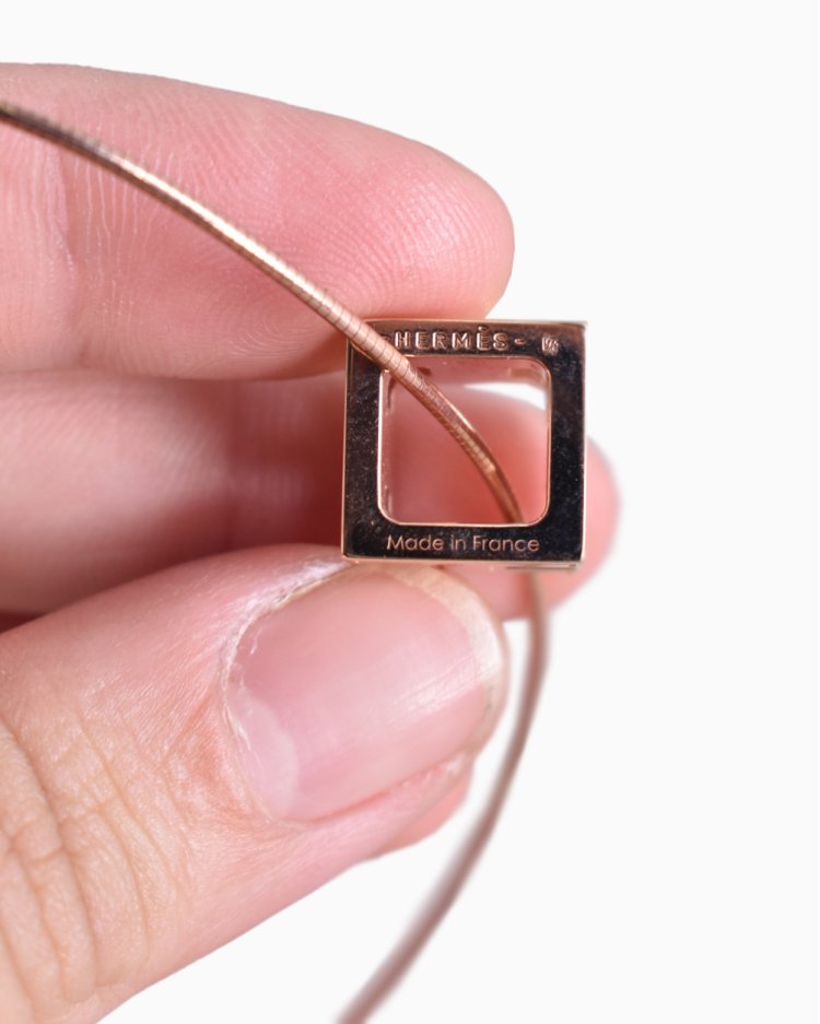 Colar Hermès Original Cage d'H Pendant Rosé feminino