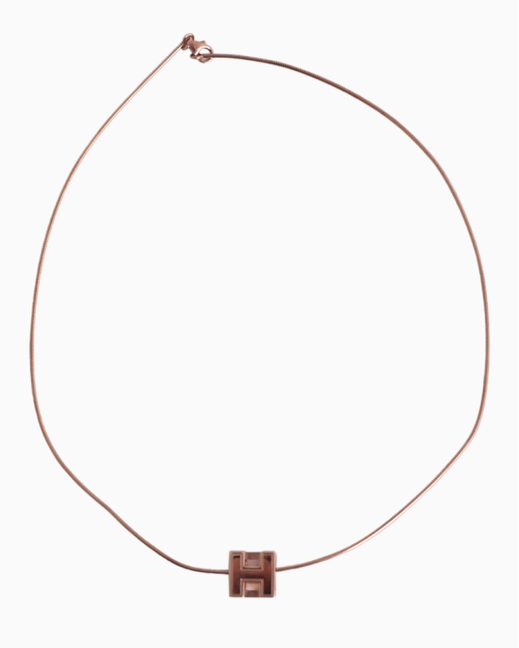 Colar Hermès Original Cage d'H Pendant Rosé feminino