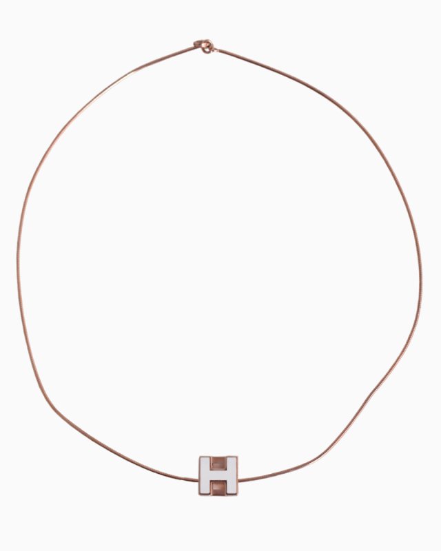 Colar Hermès Original Cage d'H Pendant Rosé feminino