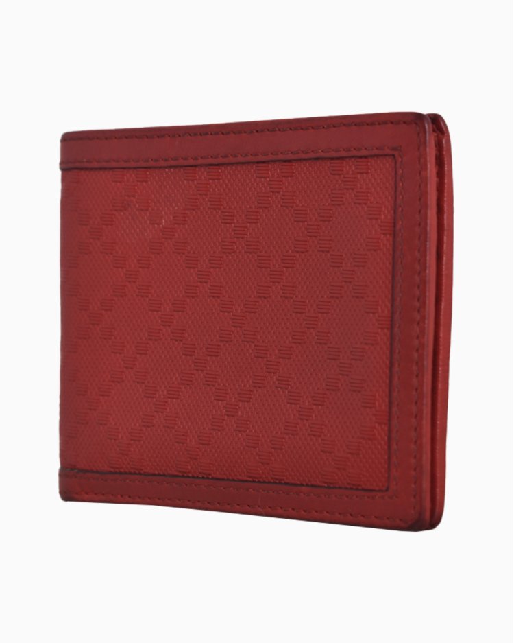 Carteira Gucci Original Diamond Leather Bifold Vermelha Masculina
