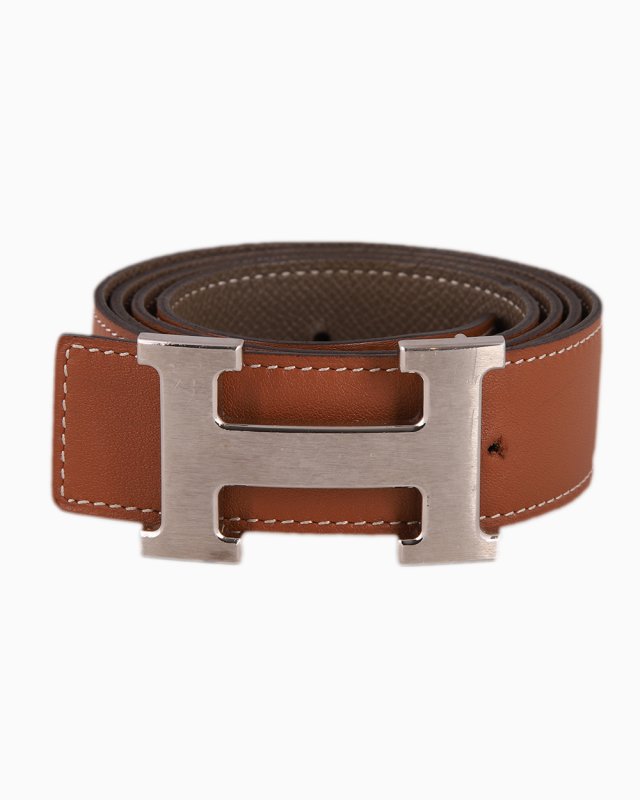 Cinto Hermès Original Fivela Removível Caramelo Feminino