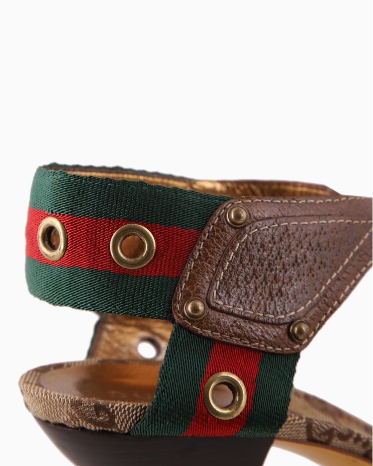 Sandália Gucci Original Guccissima Faixa Web Feminina