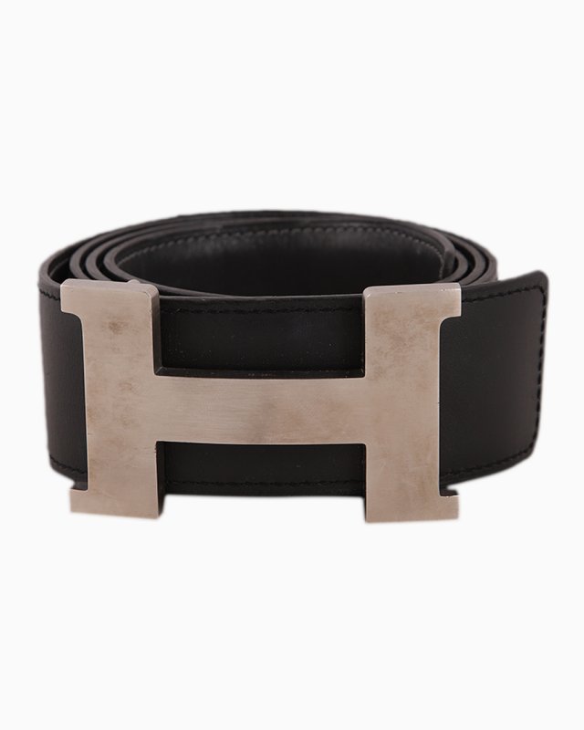 Cinto Hermès Original Touareg Reversível Preto e Chumbo Masculino