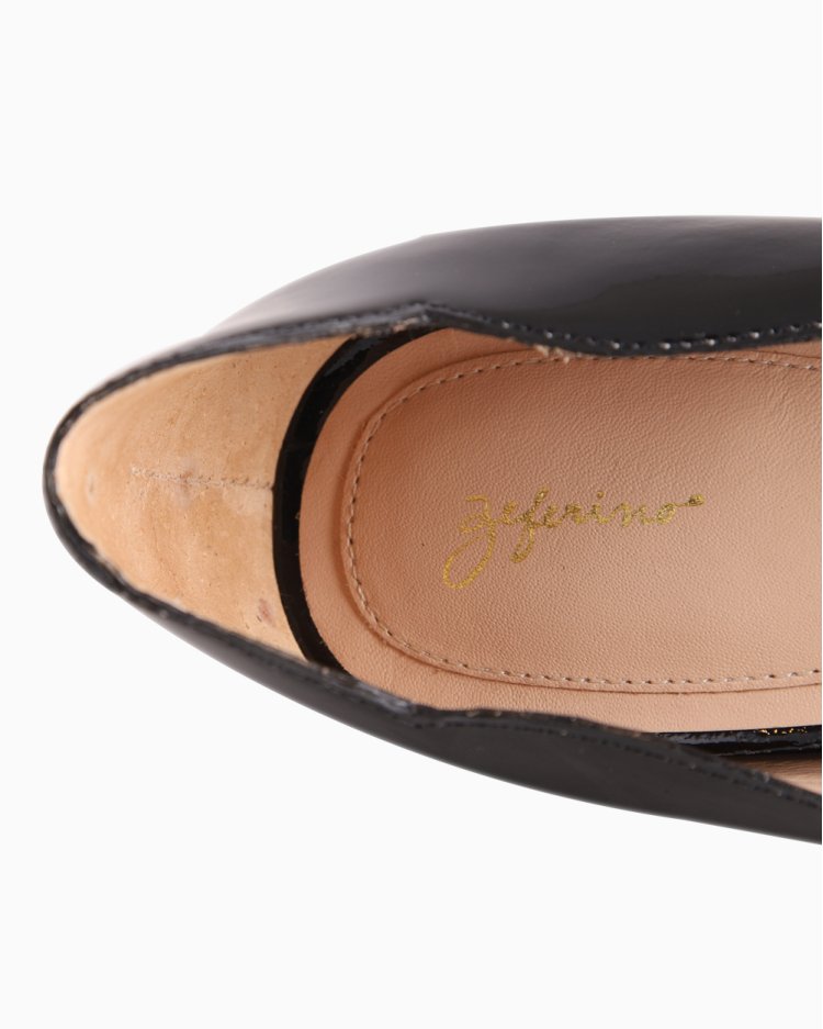 Sapato Zeferino Original Peep Toe Verniz Preto Feminino