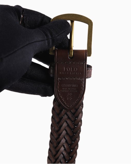 Cinto Polo Ralph Lauren Original Couro Trançado Café Feminino
