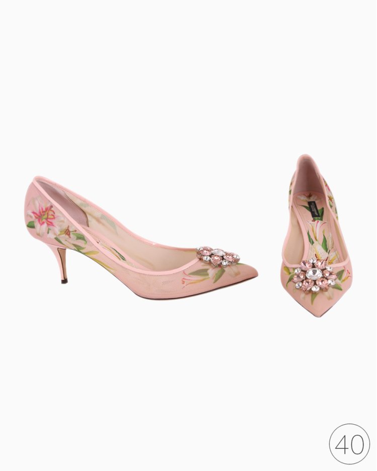 Sapato Dolce & Gabbana Original Floral Rosa Feminino