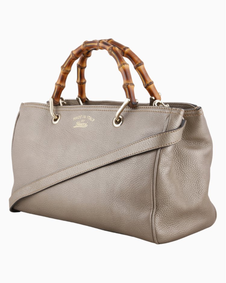 Bolsa Gucci Original Medium Bamboo Shopper Gold Feminina