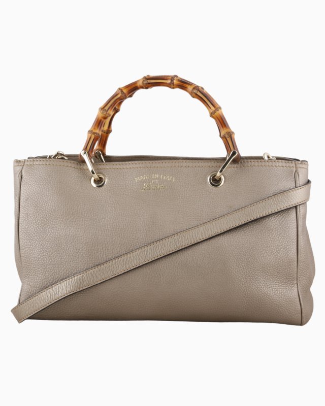 Bolsa Gucci Original Medium Bamboo Shopper Gold Feminina