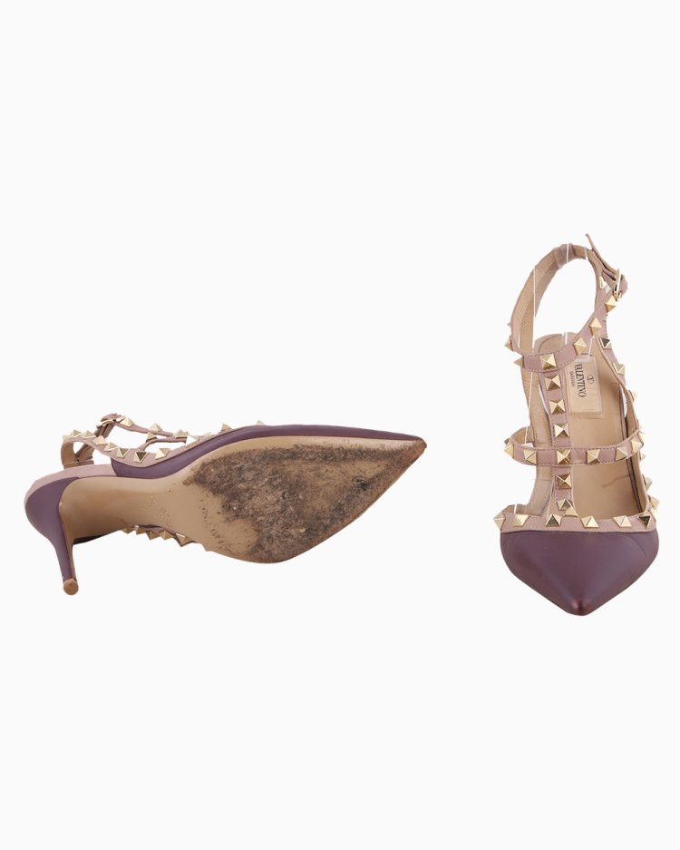 Sapato Valentino Original Scarpin Rockstud Roxo Feminino