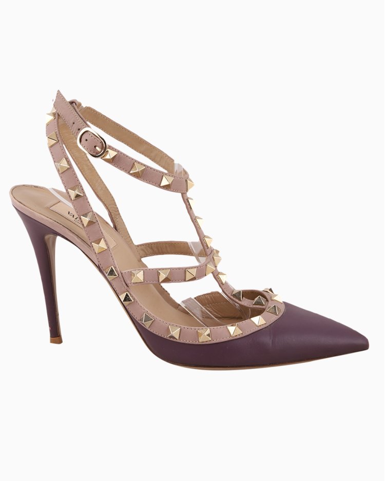Sapato Valentino Original Scarpin Rockstud Roxo Feminino