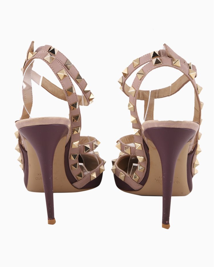 Sapato Valentino Original Scarpin Rockstud Roxo Feminino