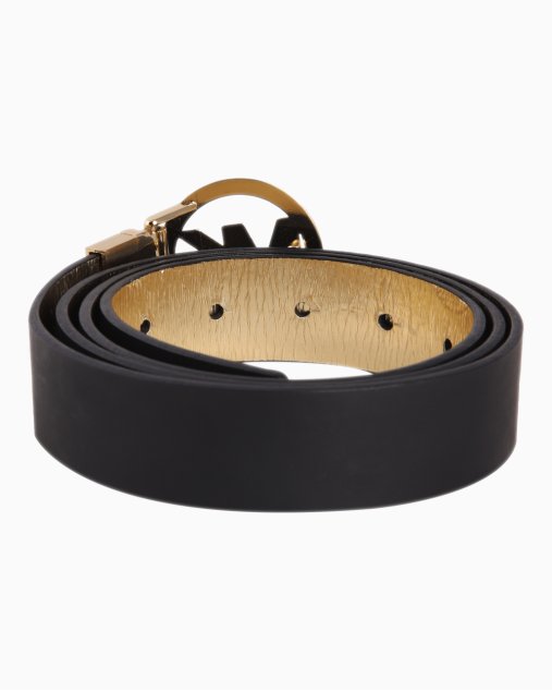 Cinto Michael Kors Original Dupla Face Preto e Laminado Feminino