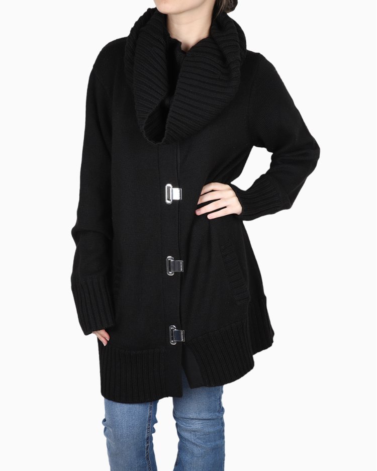 Cardigan Michael Kors Original Gola Removível Preto Feminino