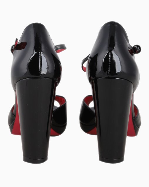 Sandália Zeferino Original Peep Toe Verniz Preta Feminina