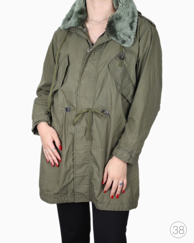 Parka Diesel Original Gola Pelúcia Verde Feminina