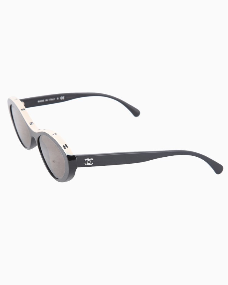 Óculos De Sol Chanel Original Black And Cream 5416 Feminino